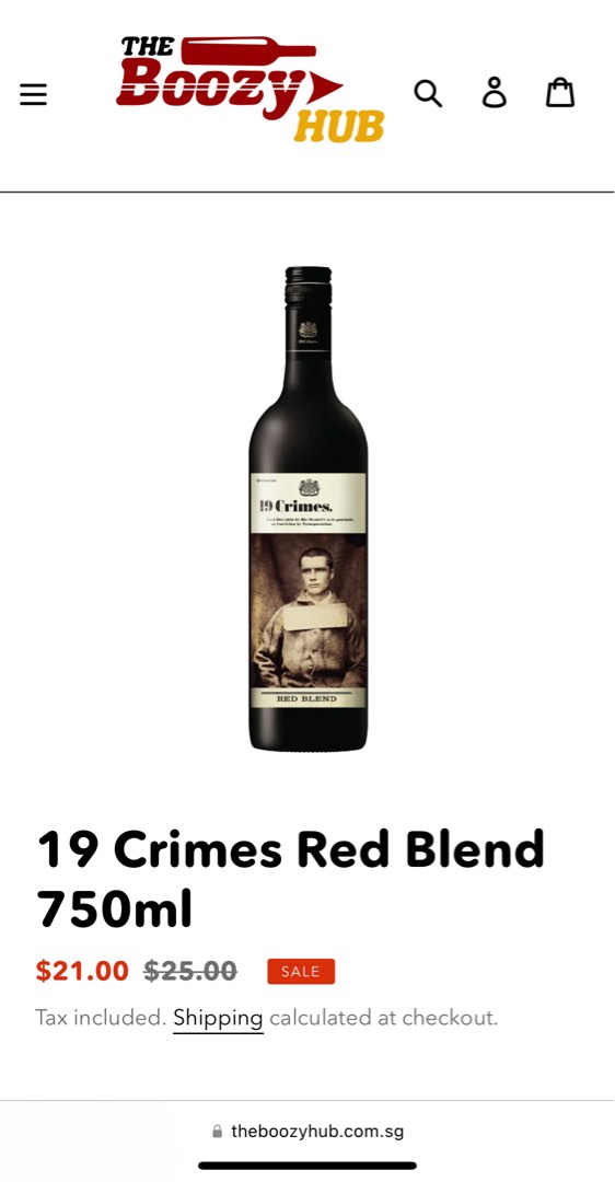 19 Crimes Red Blend, Food & Drinks, Alcoholic Beverages on Carousell