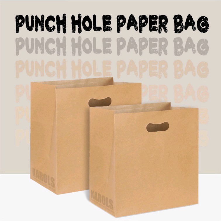 1pc Kraft Punch Hole Paper Bag Large size only, Hobbies & Toys ...