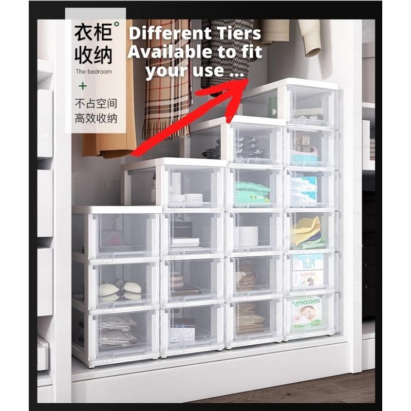 [20/30cm] Ultra-Slim Transparent Multi-Purpose Drawer Storage Cabinet ...