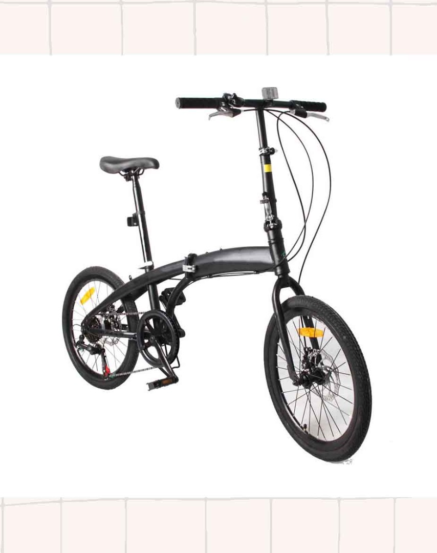 20 Inch 7 Speed Foldable bike Aluminium Frame Shimano Gear [Black] Folding Bicycle Alloy, Sports ...