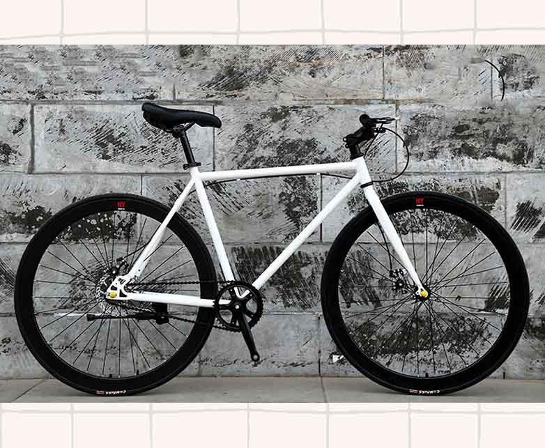 26 Inch 1 speed Road bike [White] Road Bicycle with disc brakes Can add ...