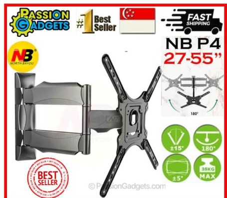 32-55inch NB P4 North Bayou Single Arm Full Motion TV Television Mount ...