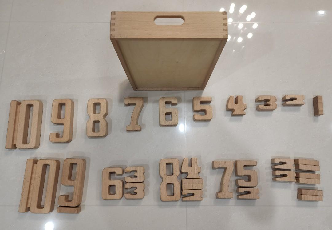 32 pieces Wooden Math Numeracy Numbers Building Block Set Montessori ...