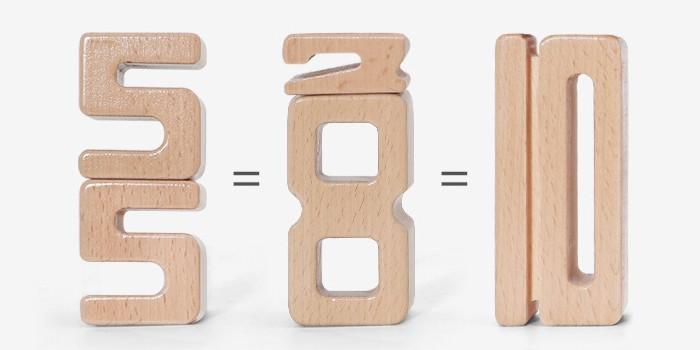 32 pieces Wooden Math Numeracy Numbers Building Block Set Montessori ...