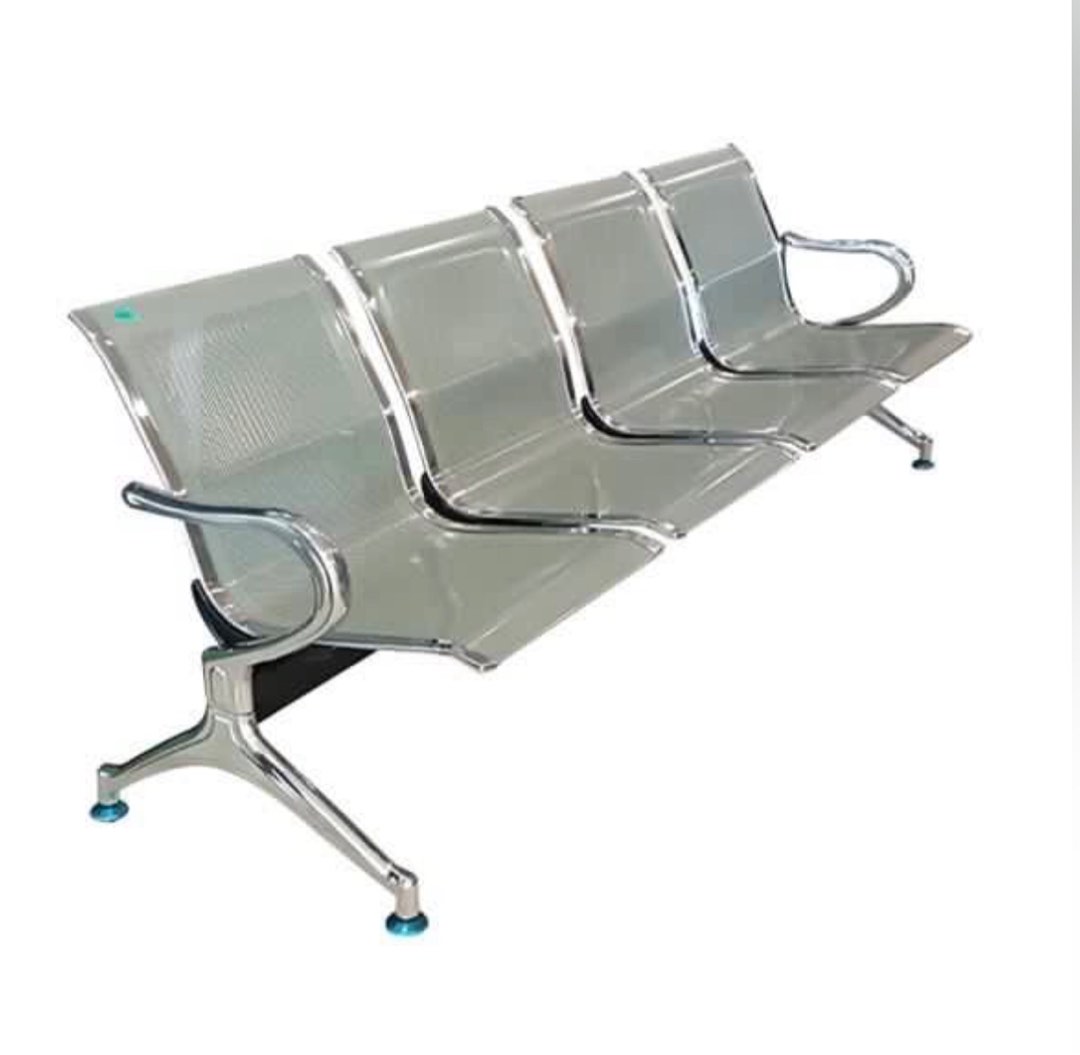 4 Seater Steel Gang Chair, Furniture & Home Living, Office Furniture ...