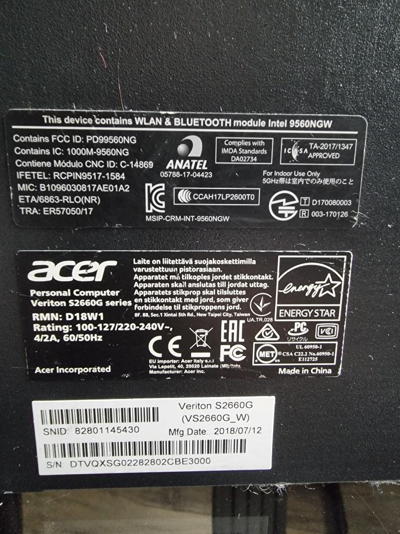 Acer veriton S2660G series. Complete set, Computers & Tech, Desktops on ...