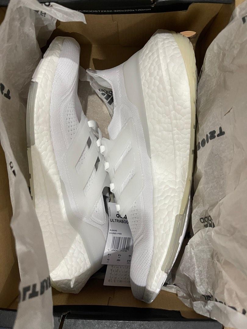 Adidas Ultraboost 21 Triple White FY0379 size 10us mens, Men's Fashion ...