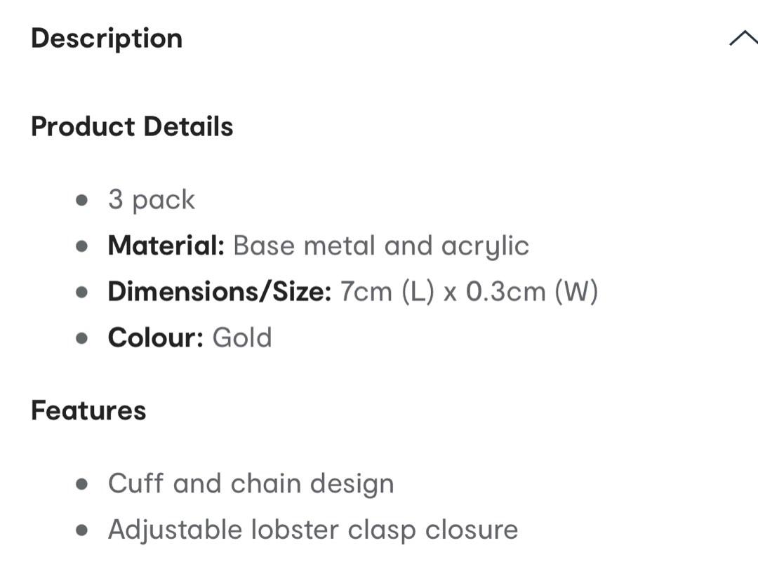 Anko 3 Pack Bracelet Gold Look, Women's Fashion, Watches & Accessories ...