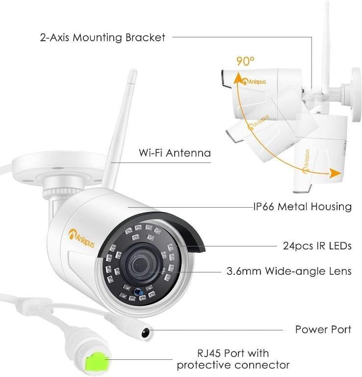 Anlapus 1080p Full HD Outdoor Wireless Camera Surveillance Camera ...