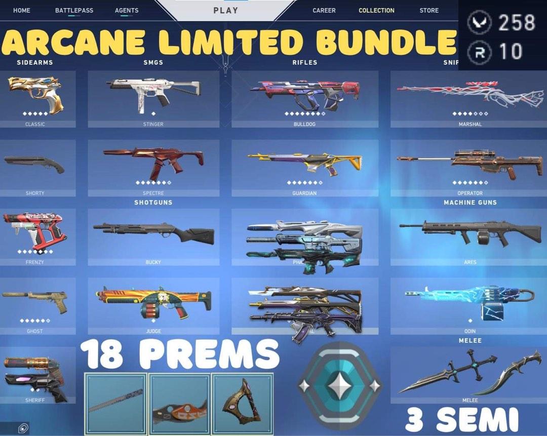 ARCANE BUNDLE 18 PREMIUM SKINS VALORANT ACCOUNT//STACKED CHEAP, Video ...