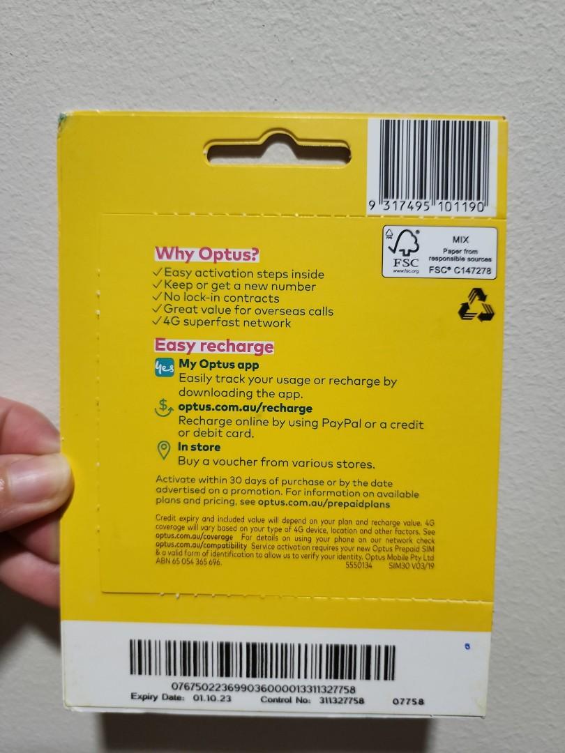 Australia Yes Optus Prepaid Sim Card Mobile Phones Gadgets Other