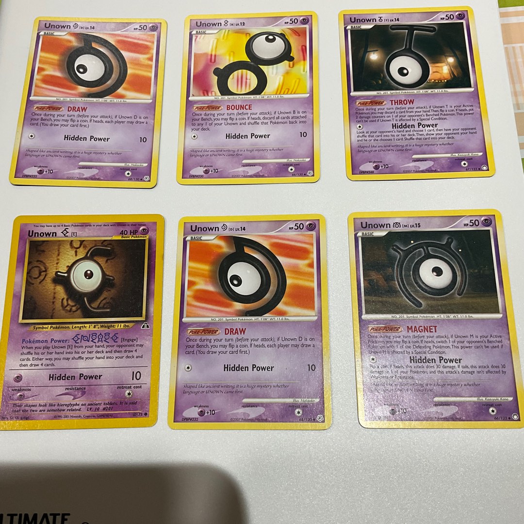 AUTHENTIC UNOWN set Vintage Pokemon cards, Hobbies & Toys, Toys & Games ...