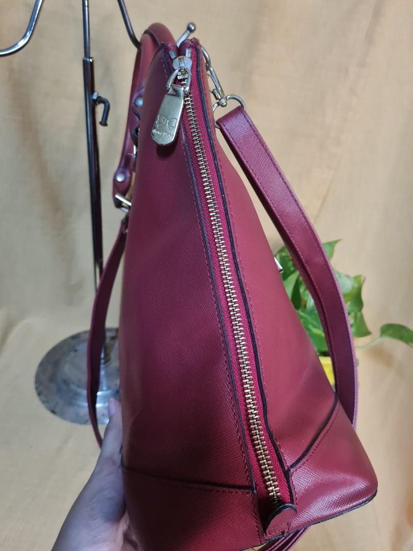 Bana Bana Two-Way Expandable Maroon Shoulder and Sling Standalone Bag ...
