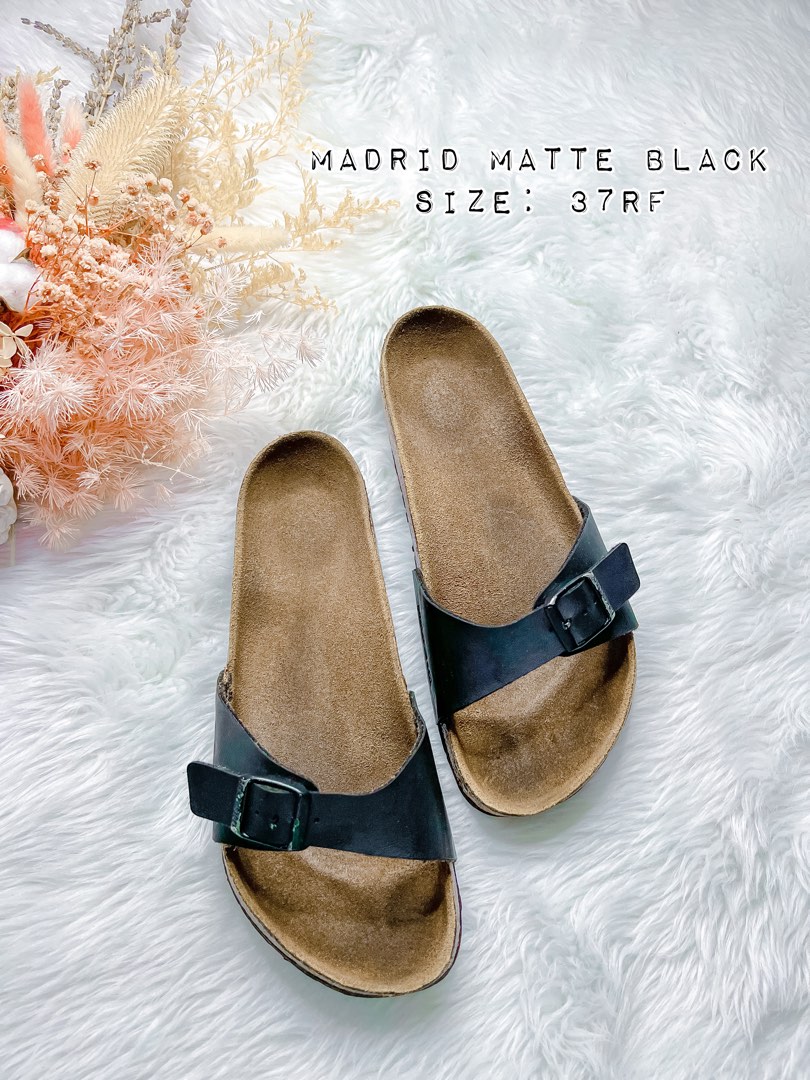 Birkenstock Madrid Matte Black, Women's Fashion, Footwear, Flats ...