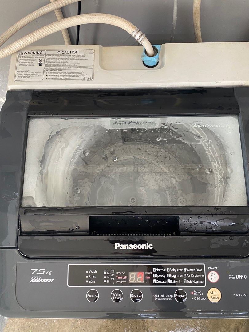 Black Panasonic 7.5KG Top Loading Washing Machine, TV & Home Appliances ...