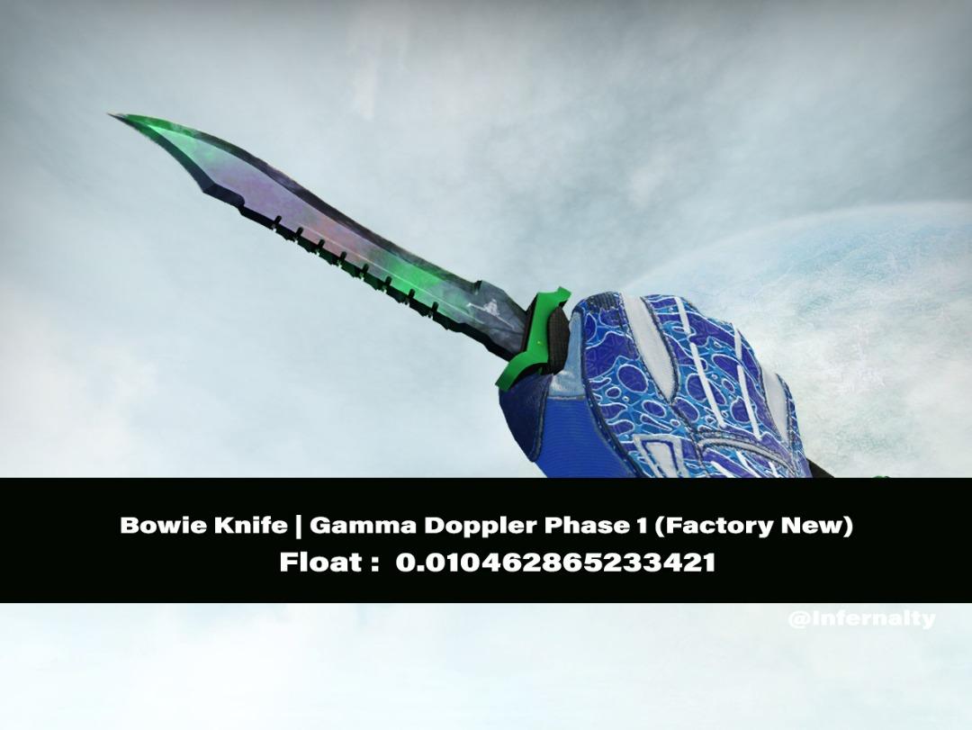 Bowie Knife Gamma Doppler Phase 1 FN CSGO SKINS KNIVES, Video Gaming ...
