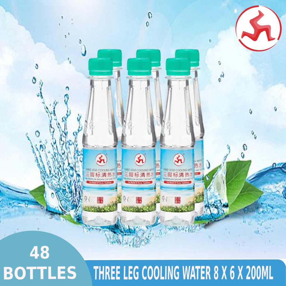 [Carton Sales] THREE LEGS Cooling Water Drinks 200ml x 48bottles, Food ...