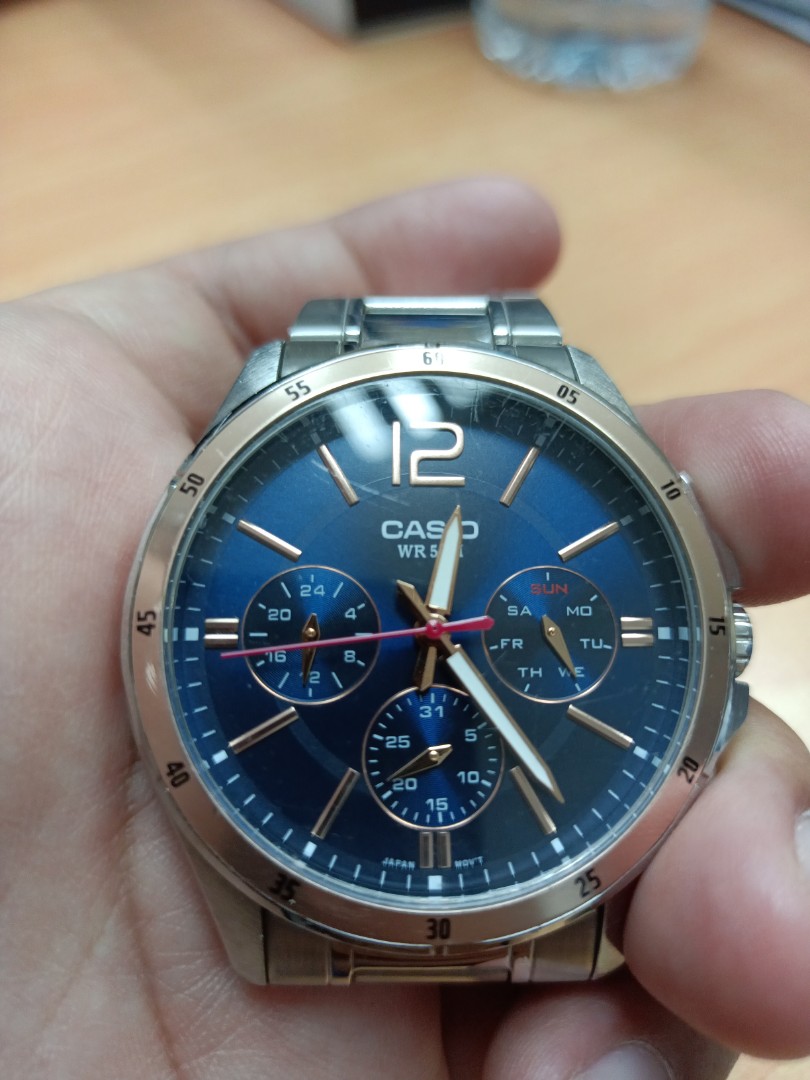 Casio MTP-1374D-2A2, Luxury, Watches on Carousell