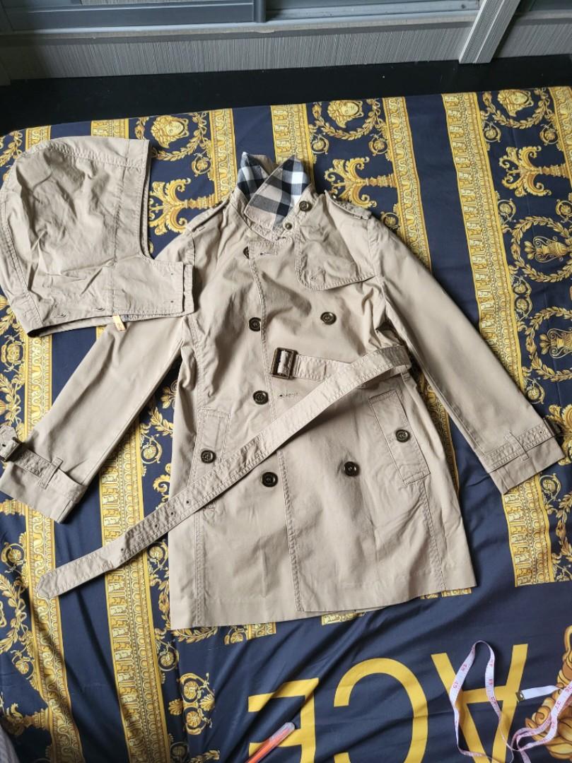 Classic Waterproof Hooded Burberry Trench coat, Babies & Kids, Babies & Kids Fashion on Carousell