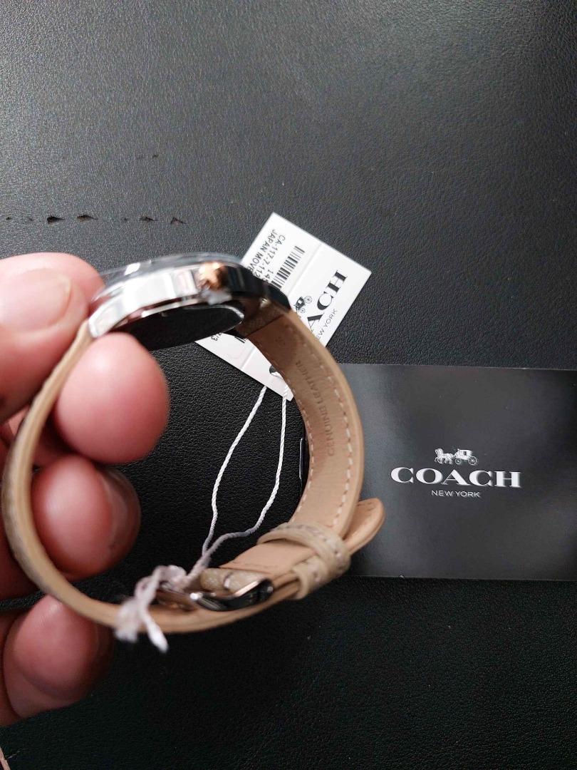 COACH Women's Watch in Signature Leather strap, Women's Fashion ...