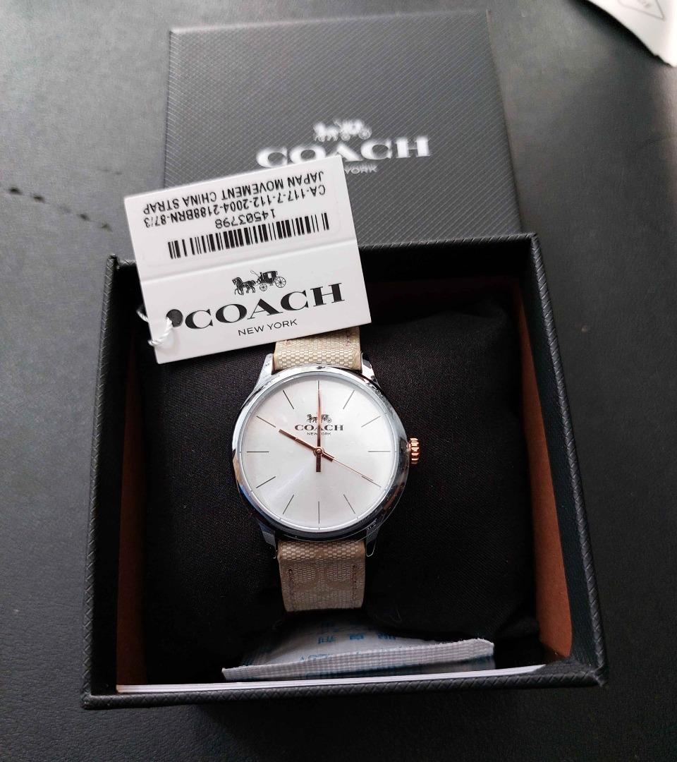 COACH Women's Watch in Signature Leather strap, Women's Fashion ...