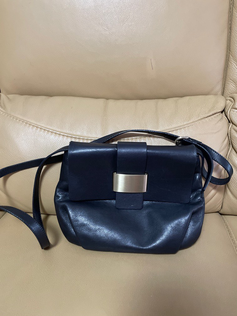Cos black leather sling bag, Women's Fashion, Bags & Wallets, Cross ...