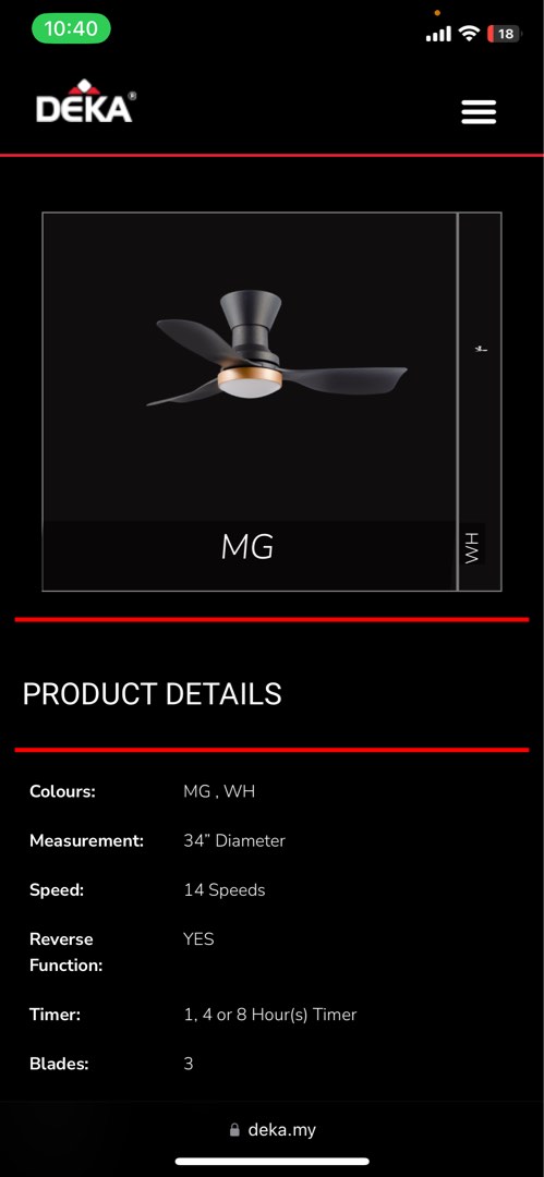 Deka 34inch Ceiling Fan with light (NEW)!!!, Furniture & Home Living, Lighting & Fans, Fans on ...