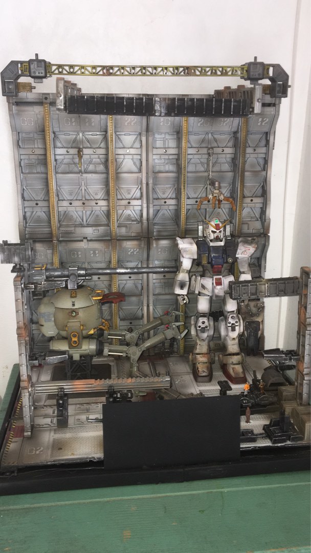 Diorama Domain Base Hangar and Gundam RX79g, Hobbies & Toys, Toys ...