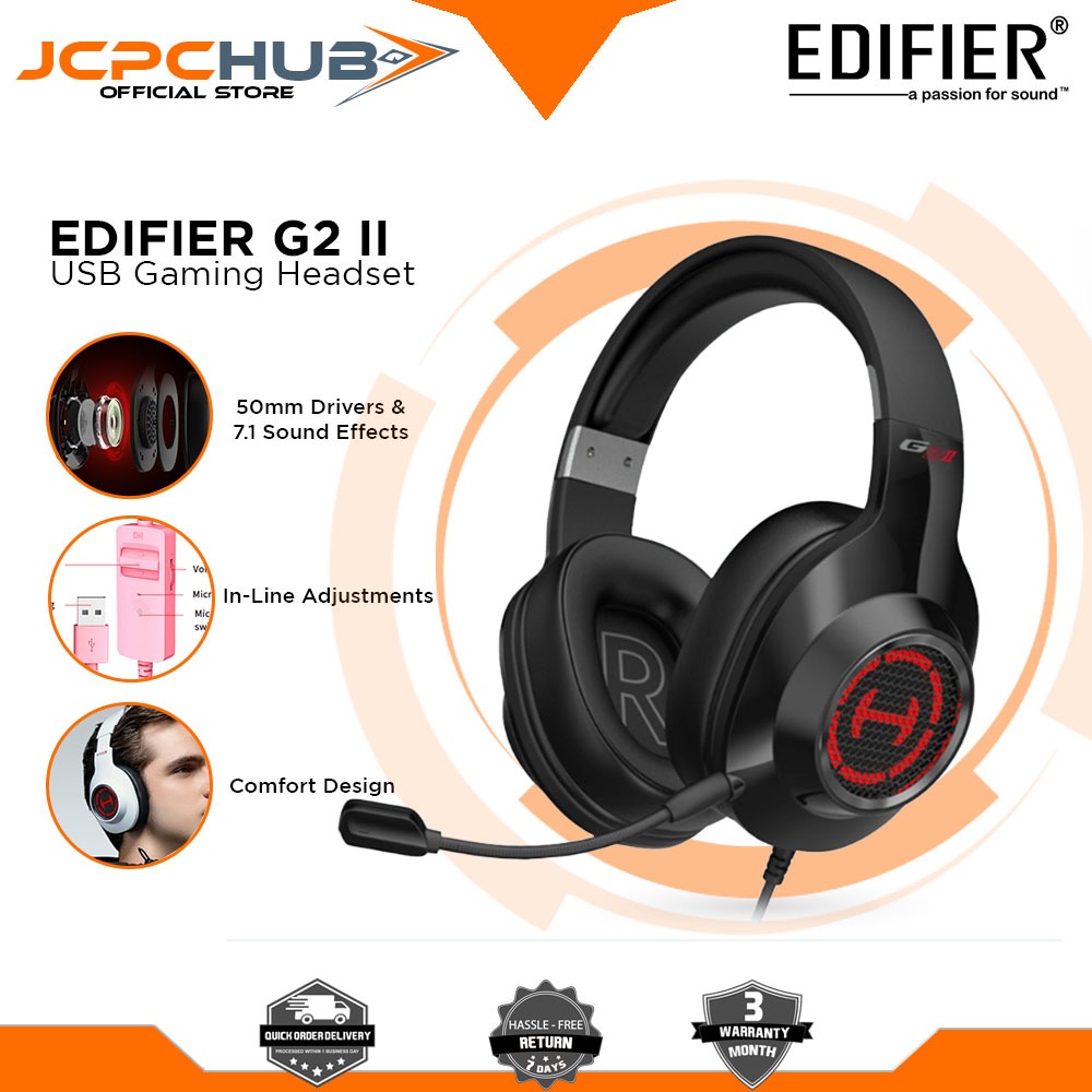 Edifier G2 II 7.1 Surround Sound USB Gaming Headset, Audio, Headphones ...