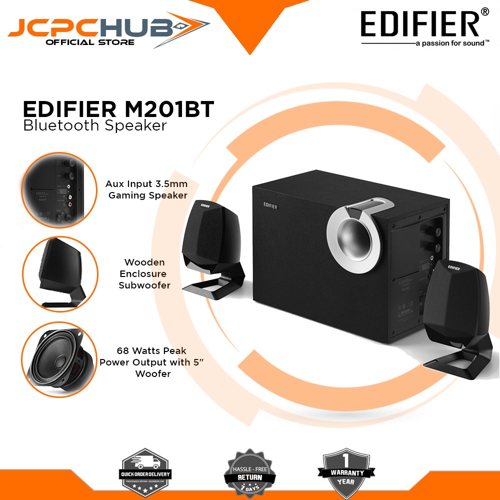 Edifier M201BT 2.1 CH Bluetooth Speaker 18W AC97 DSP Wireless Bluetooth ...