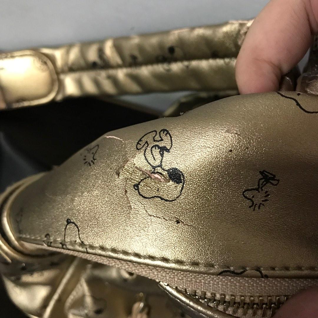 ESP Snoopy Gold Mini Backpack - Leather Print Sanrio Peanuts Korean ...