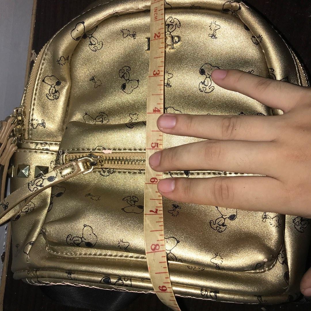 ESP Snoopy Gold Mini Backpack - Leather Print Sanrio Peanuts Korean ...