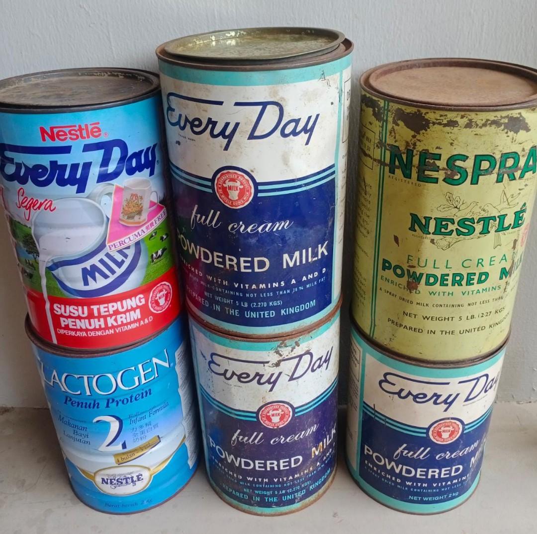 EVERY DAY NESTLE FULL CREAM POWDERED MILK . VINTAGE EMPTY COLLECTIBLE ...