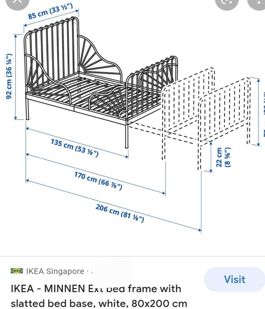 Extendable bed frame with mattress, Furniture & Home Living, Furniture ...