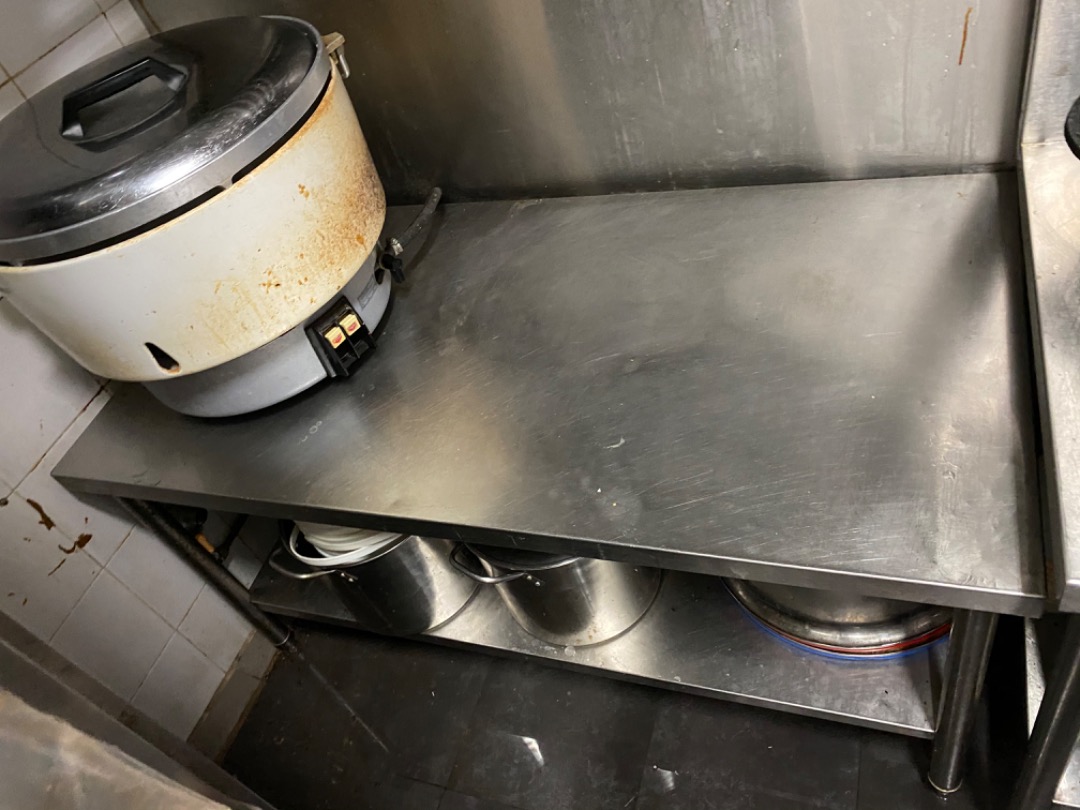 Food stall/hawker Stainless stove table, cupboard, rack, Furniture ...