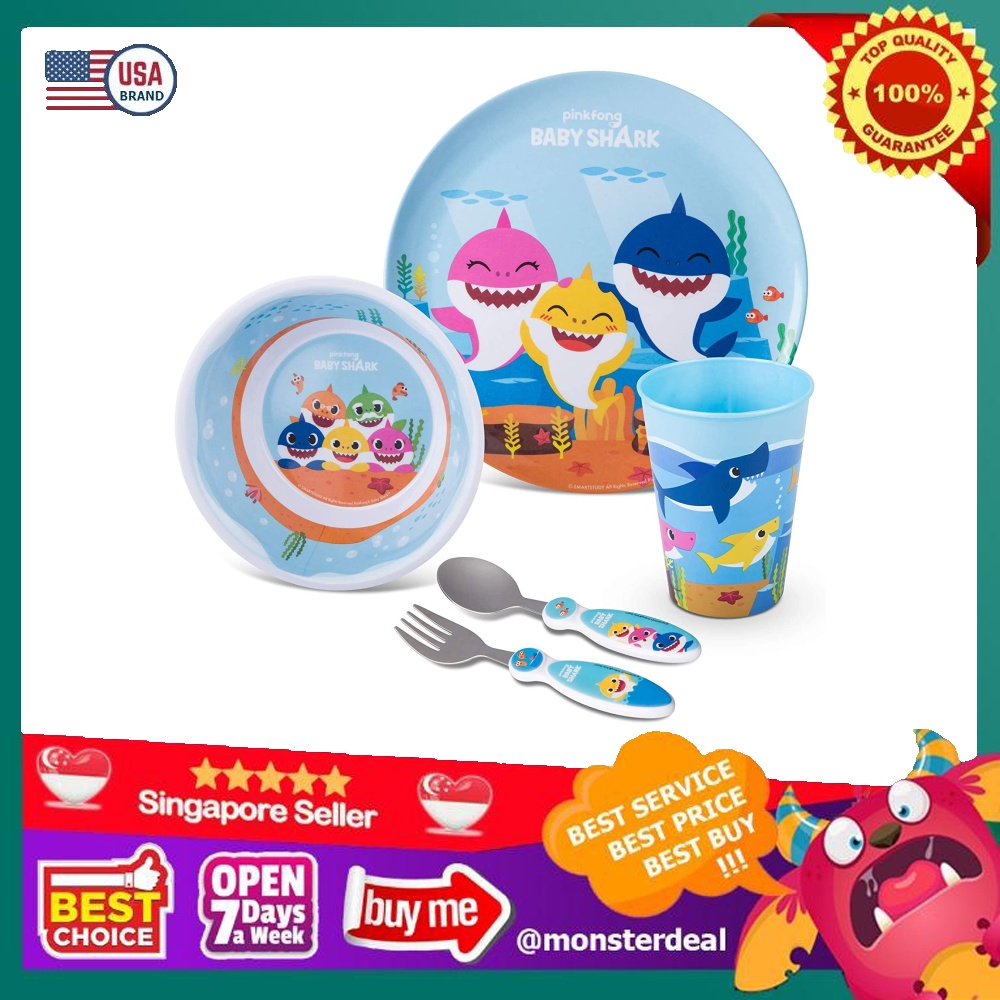 Franco Kids Dinnerware Cartoon Designed Mealtime Kitchen Set, 5 Piece ...