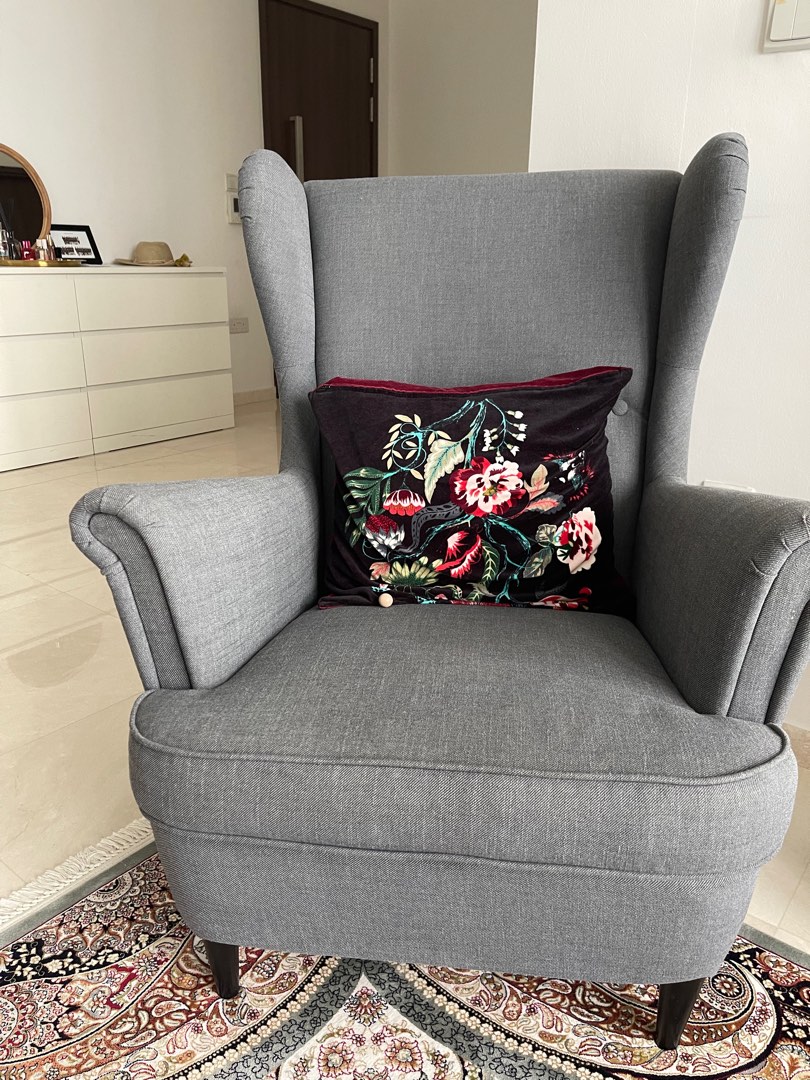 IKEA Strandmon Wing Chair, Furniture & Home Living, Furniture, Chairs ...