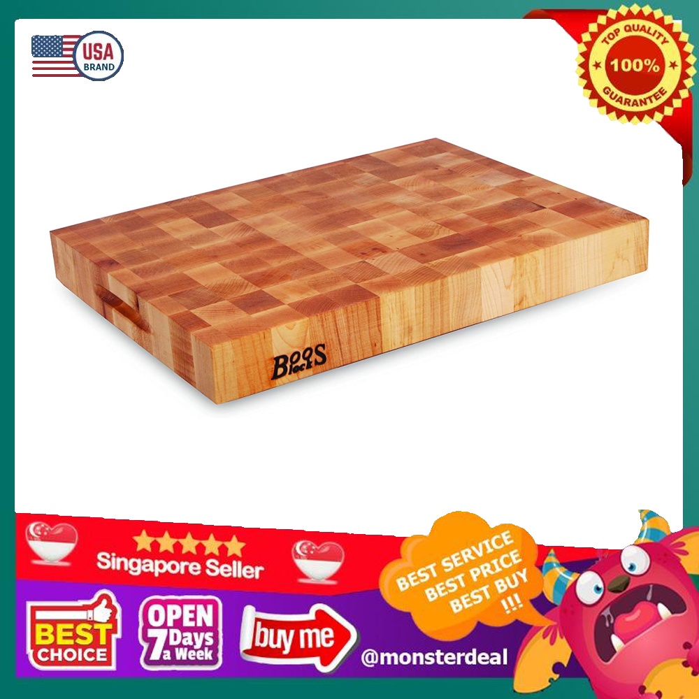 John Boos Block CCB1818-225 Classic Reversible Maple Wood End Grain ...