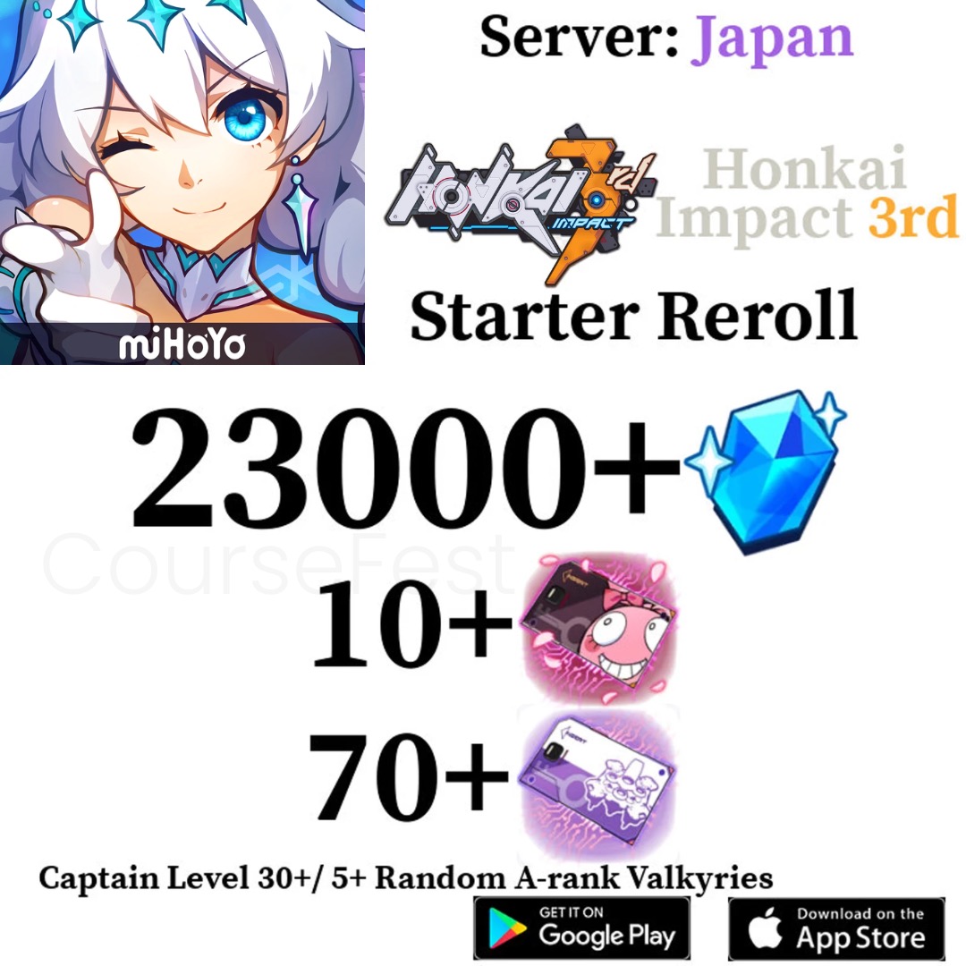 [JP] 23000+ Crystals Honkai Impact 3 x Houkai Reroll / Starter / Fresh ...