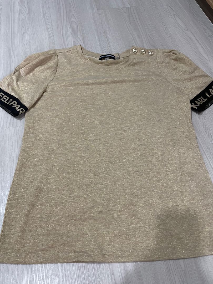 Karl Lagerfeld Gold color top, Women's Fashion, Tops, Other Tops on ...