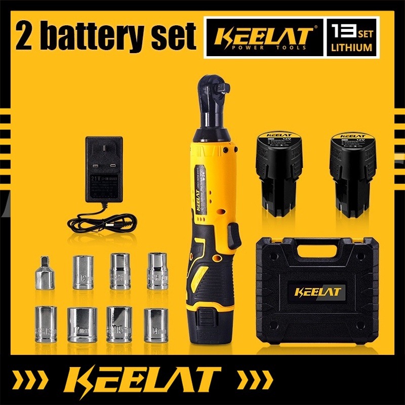 KEELAT Cordless Ratchet Wrench 3/8 electric Wrench Right Angle Wrench ...