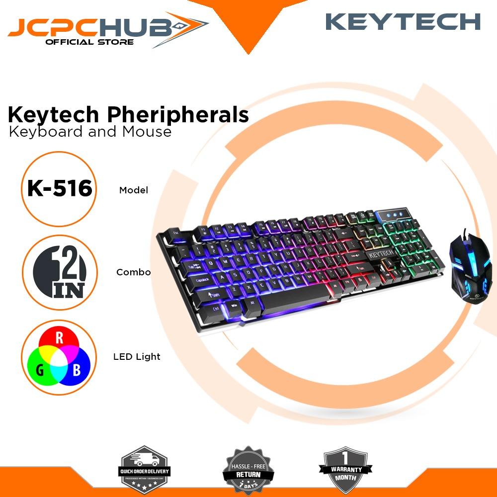 Keytech K516 Backlit LED RGB Gaming Keyboard Mouse Combo, Computers ...
