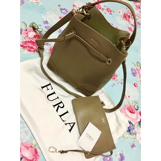 LF Furla brown bucket bag, Looking For on Carousell
