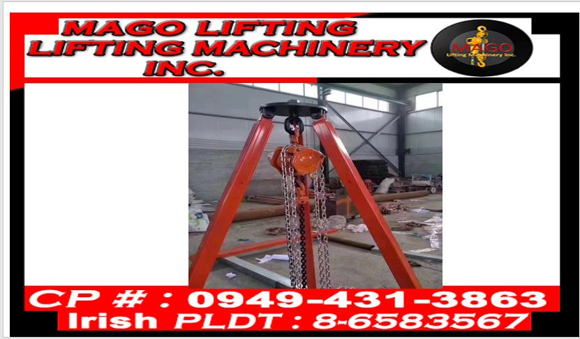 lifting tripod with chain block, Commercial & Industrial, Construction ...