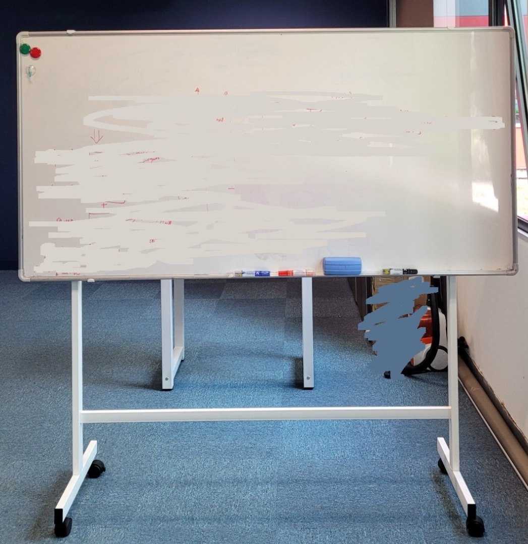 Magnetic Whiteboard with Legs Both Sides (180x90cm), Furniture & Home ...