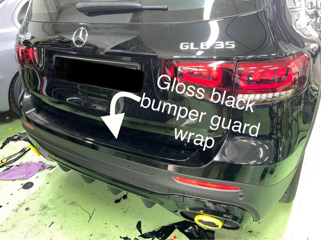 Mercedes GLB 35 dechrome/ chrome delete: front lip, bumper fins, side ...