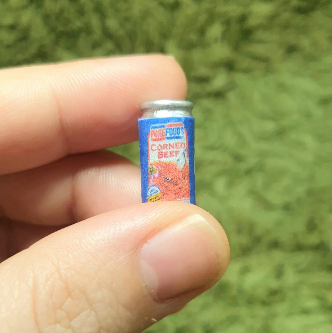 miniature cute small food cans corned beef tuna sardines can food ...