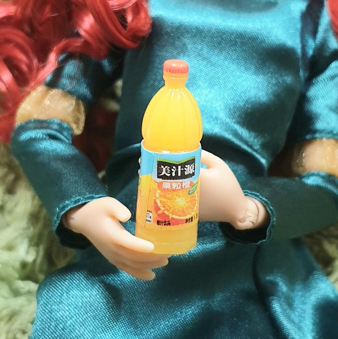 Miniature orange juice bottle for dolls barbies cute small drink ...