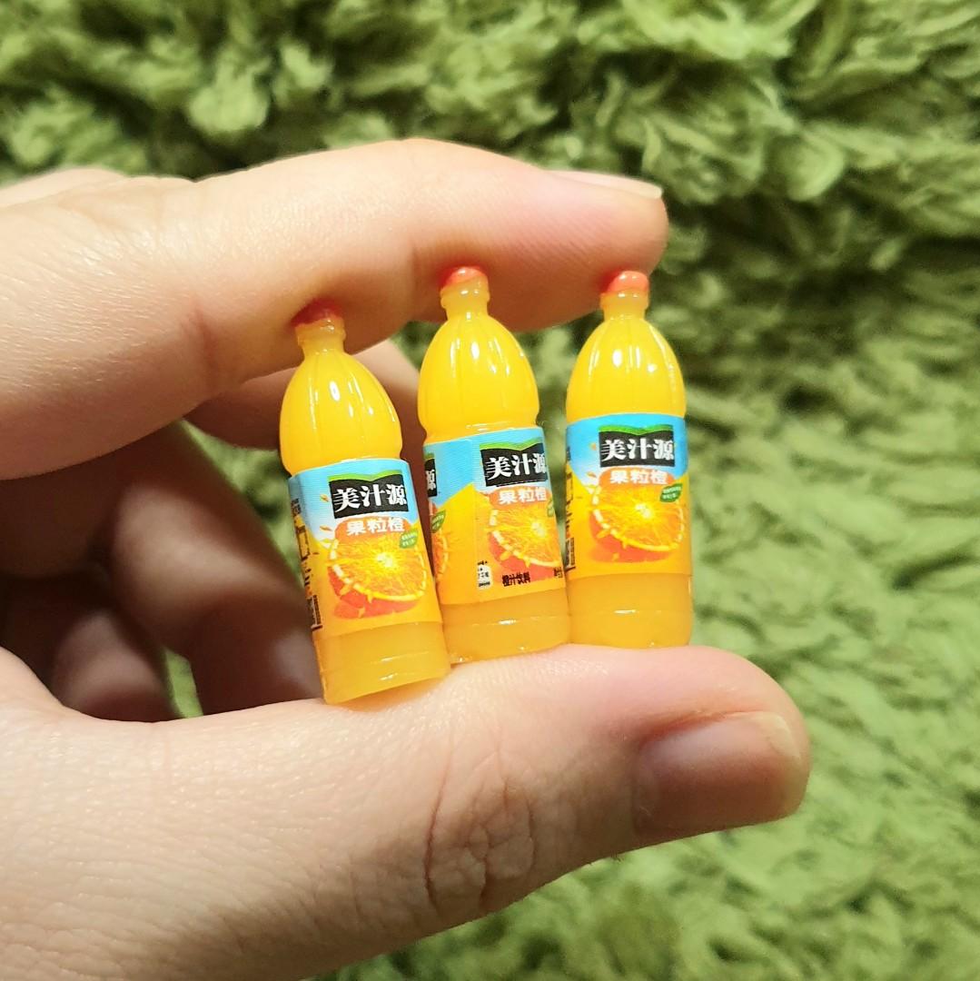 Miniature orange juice bottle for dolls barbies cute small drink ...