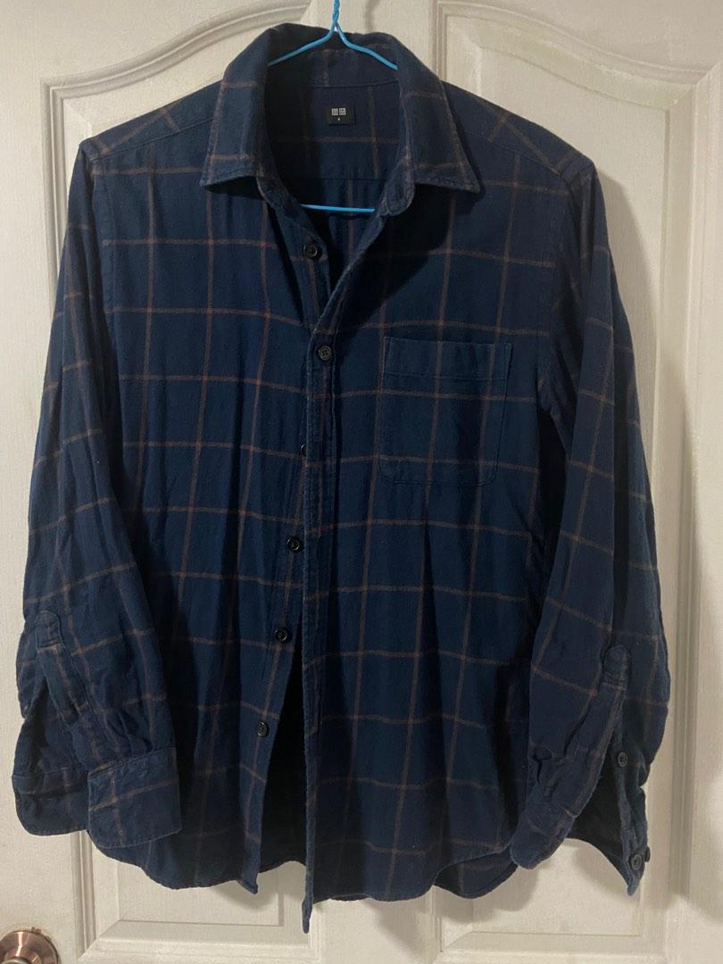 Navy blue checkered shirt, Men's Fashion, Tops & Sets, Formal Shirts on ...